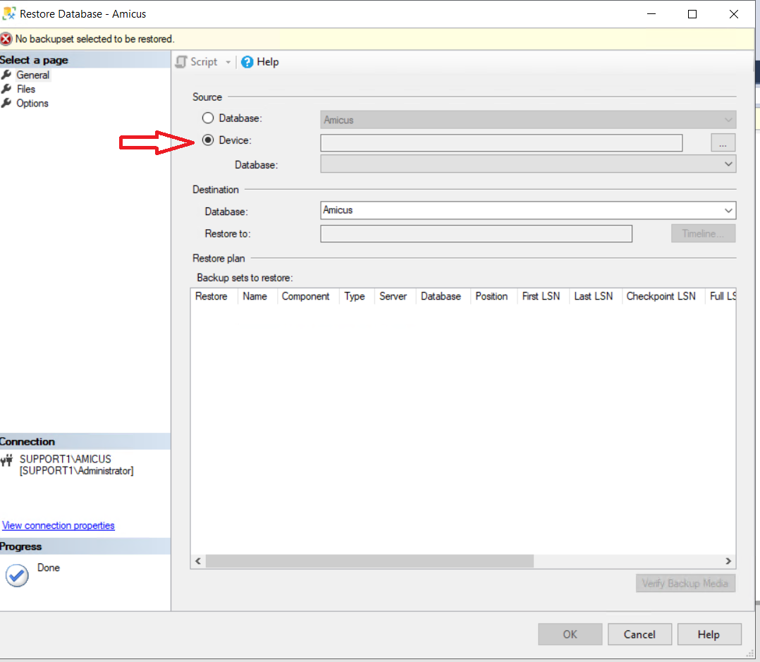 How to Restore an Amicus Attorney by CARET database in SQL Management Studio – AbacusNext-Client ...