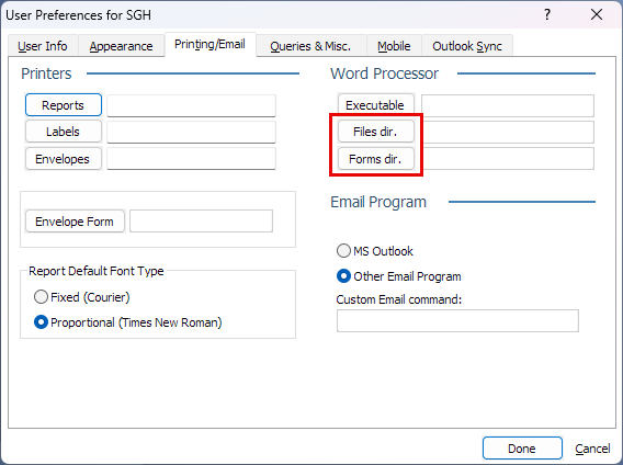 Setting Default Forms and File Directories – AbacusNext-Client Services