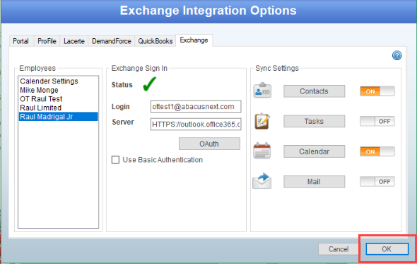 OfficeTools by CARET Microsoft Exchange Integration Setup – AbacusNext-Client Services