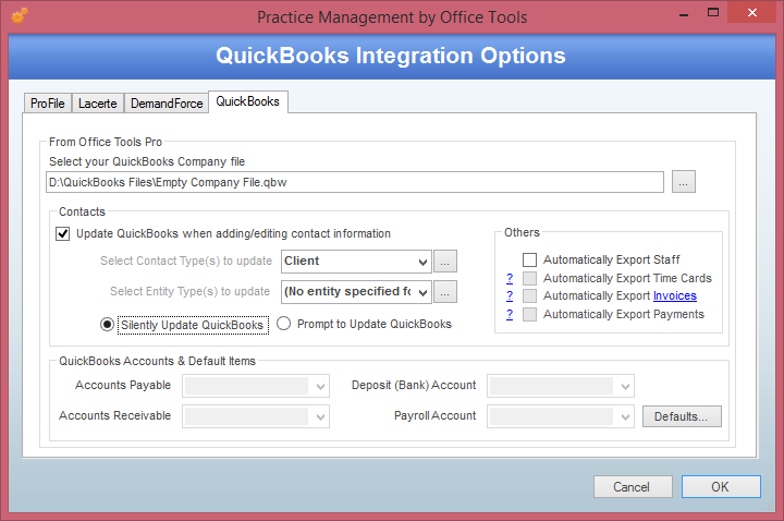 QuickBooks Integration Initial Setup – AbacusNext-Client Services