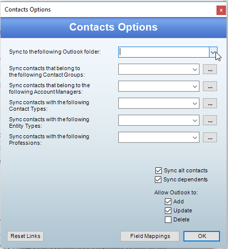 Outlook Integration - Contacts – AbacusNext-Client Services