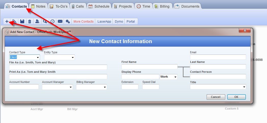 How to Create a Contact in OfficeTools by CARET – AbacusNext-Client ...