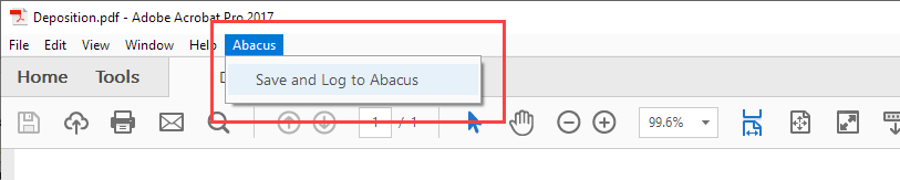 Adding Documents Using the Save and Log to Abacus Adobe Plugin – AbacusNext-Client Services