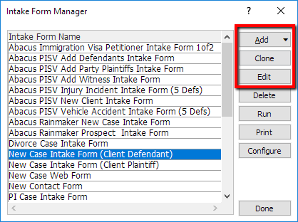 Customizing Intake Forms – AbacusNext-Client Services