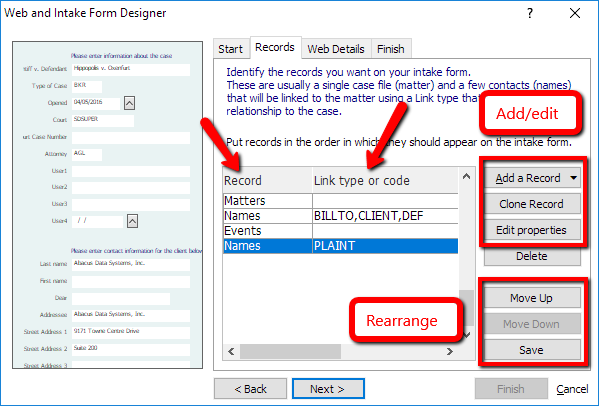 Customizing Intake Forms – AbacusNext-Client Services