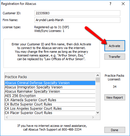 Adding a New User License – AbacusNext-Client Services