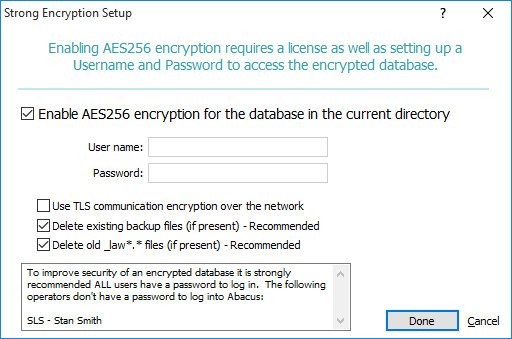 Enabling and Disabling Database Encryption – AbacusNext-Client Services
