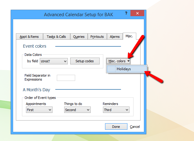 Color Coding a Calendar – AbacusNext-Client Services