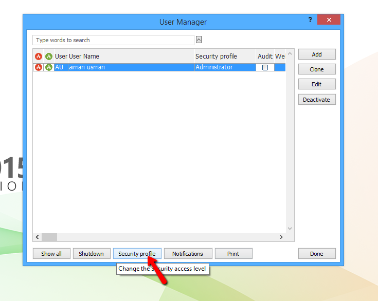 Setting Security Access Profiles – AbacusNext-Client Services
