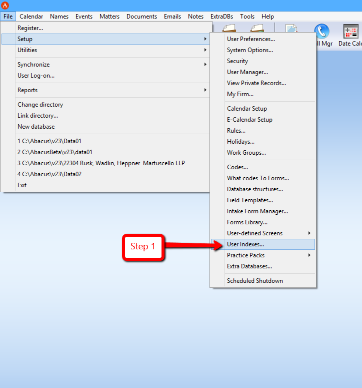 Setting Up a User Defined Index – AbacusNext-Client Services