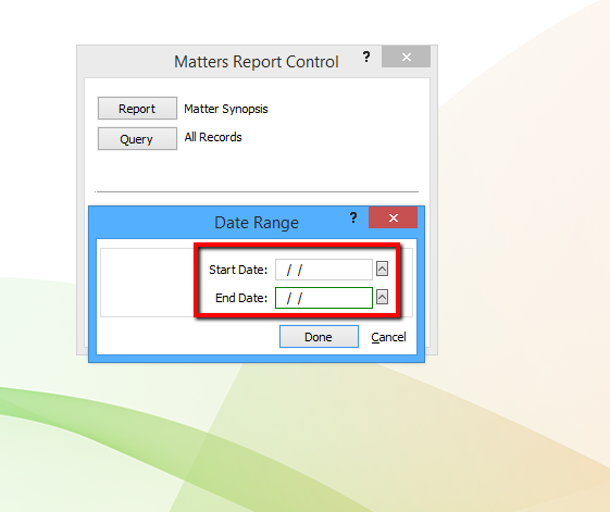 Generating a Matters/Names Synopsis Report – AbacusNext-Client Services