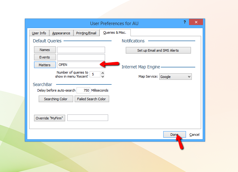 Setting Default Queries for the Browses – AbacusNext-Client Services