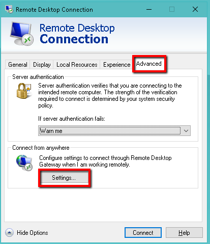 Remote Desktop Connection in Windows – AbacusNext-Client Services