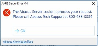 AAUS Server Error - 14 or Communication Deadline when Launching or ...