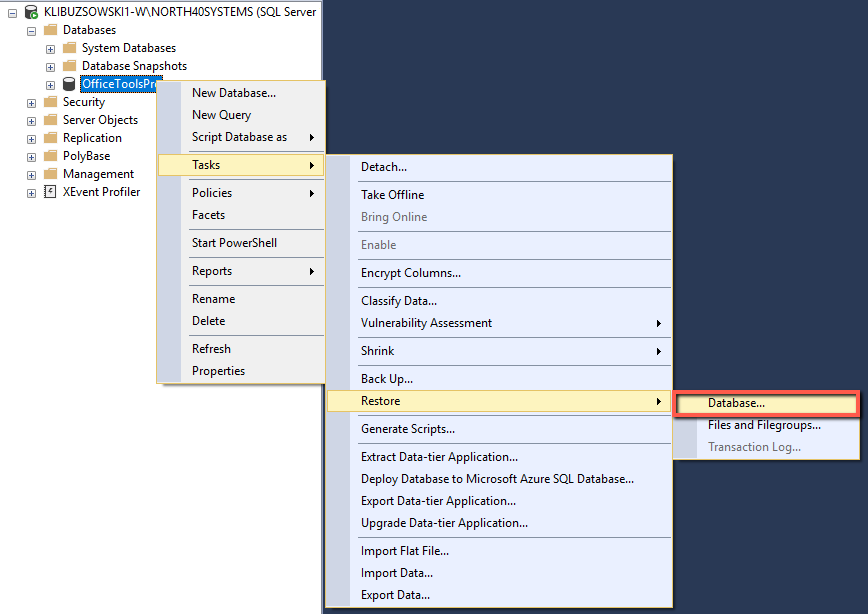 How to migrate OfficeTools by CARET database to a new server ...