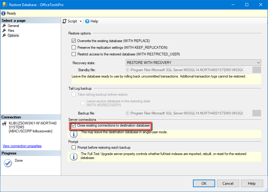 How to migrate OfficeTools by CARET database to a new server ...
